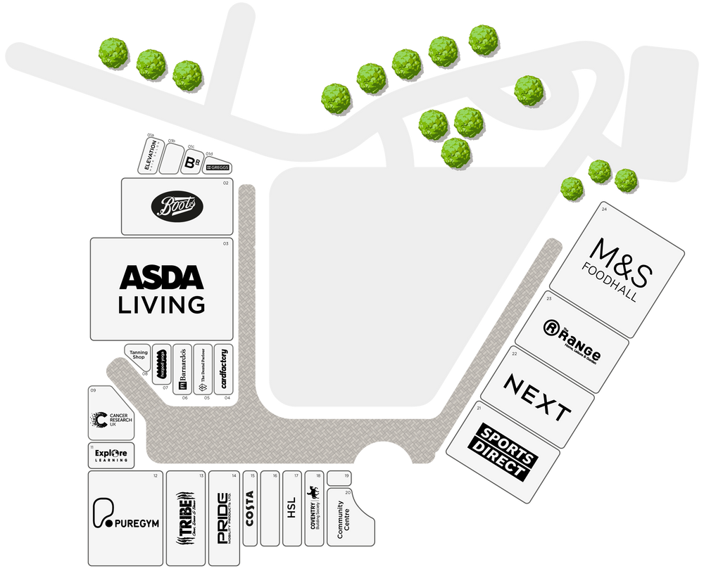 Park Map - Binley Shopping | Warwickshire Shopping Park